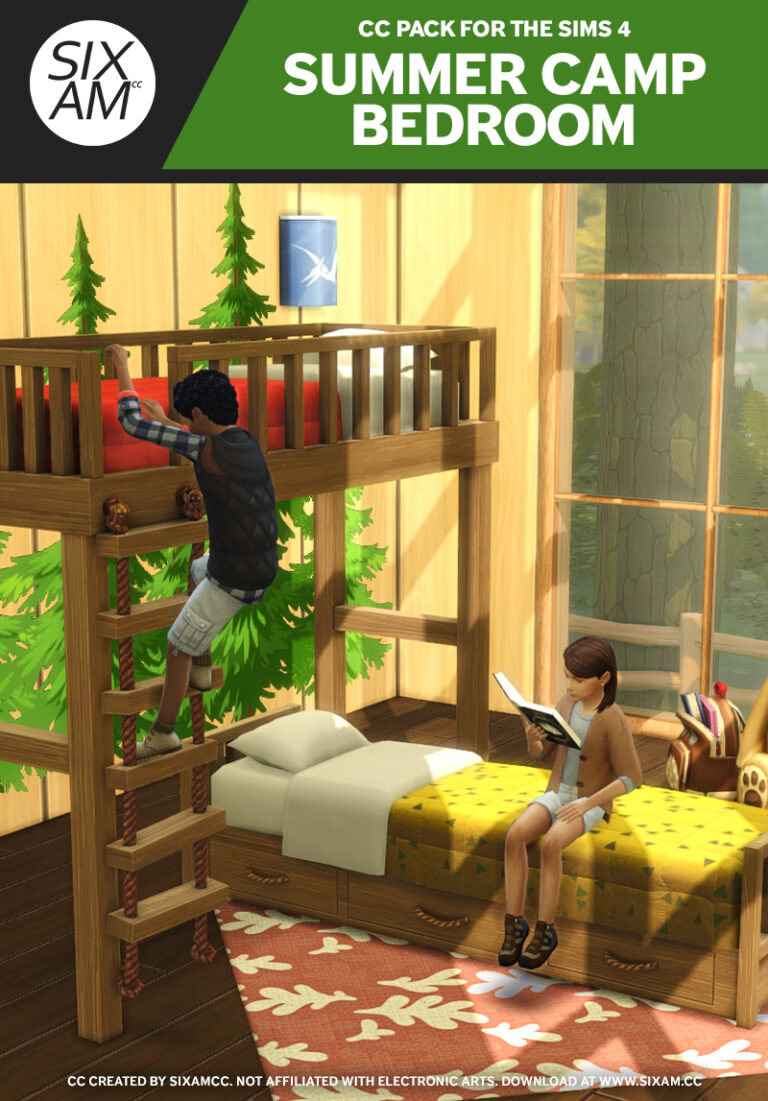 Summer Camp Bedroom (Sims 4 CC Pack)