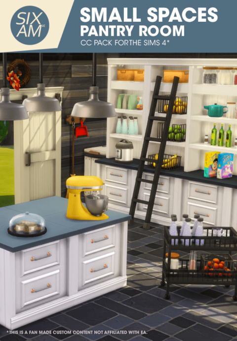 Small Spaces: Pantry Kitchen (Sims 4 CC Pack)