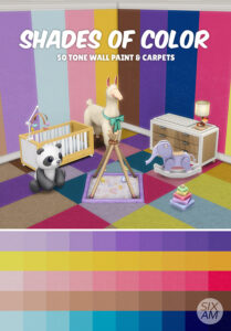 Shades Of Color: Interior Paint And Carpet Floors (Sims 4 CC)