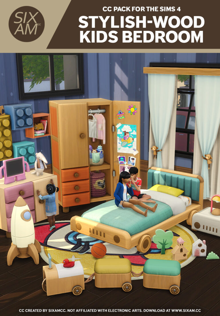 Super Cute Sims 4 CC Kids Bedroom CC Pack