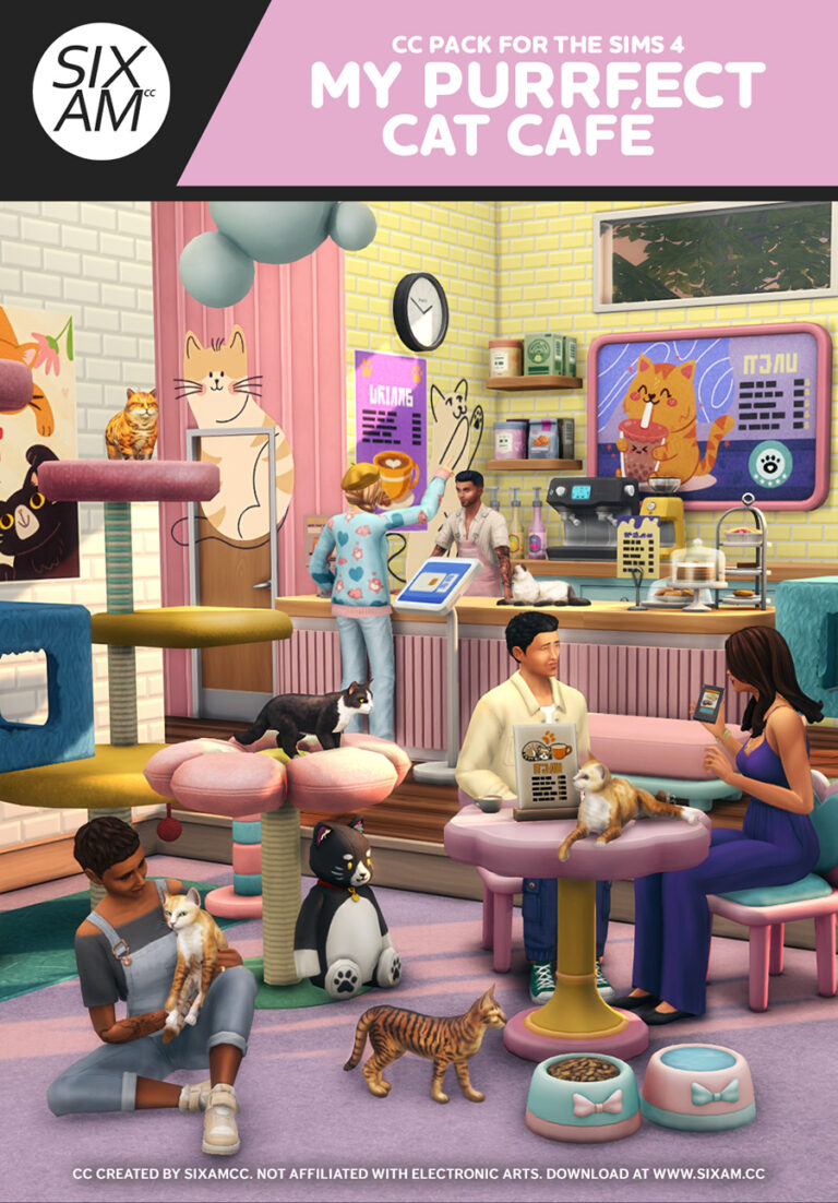 My Purrfect Cat Café (Sims 4 CC Pack)