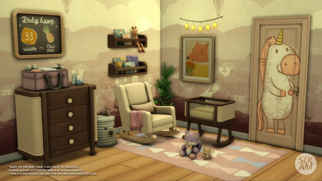 Sims 4 CC Pack: Baby On The Way Part 3 - Nursery Done | SixamCC